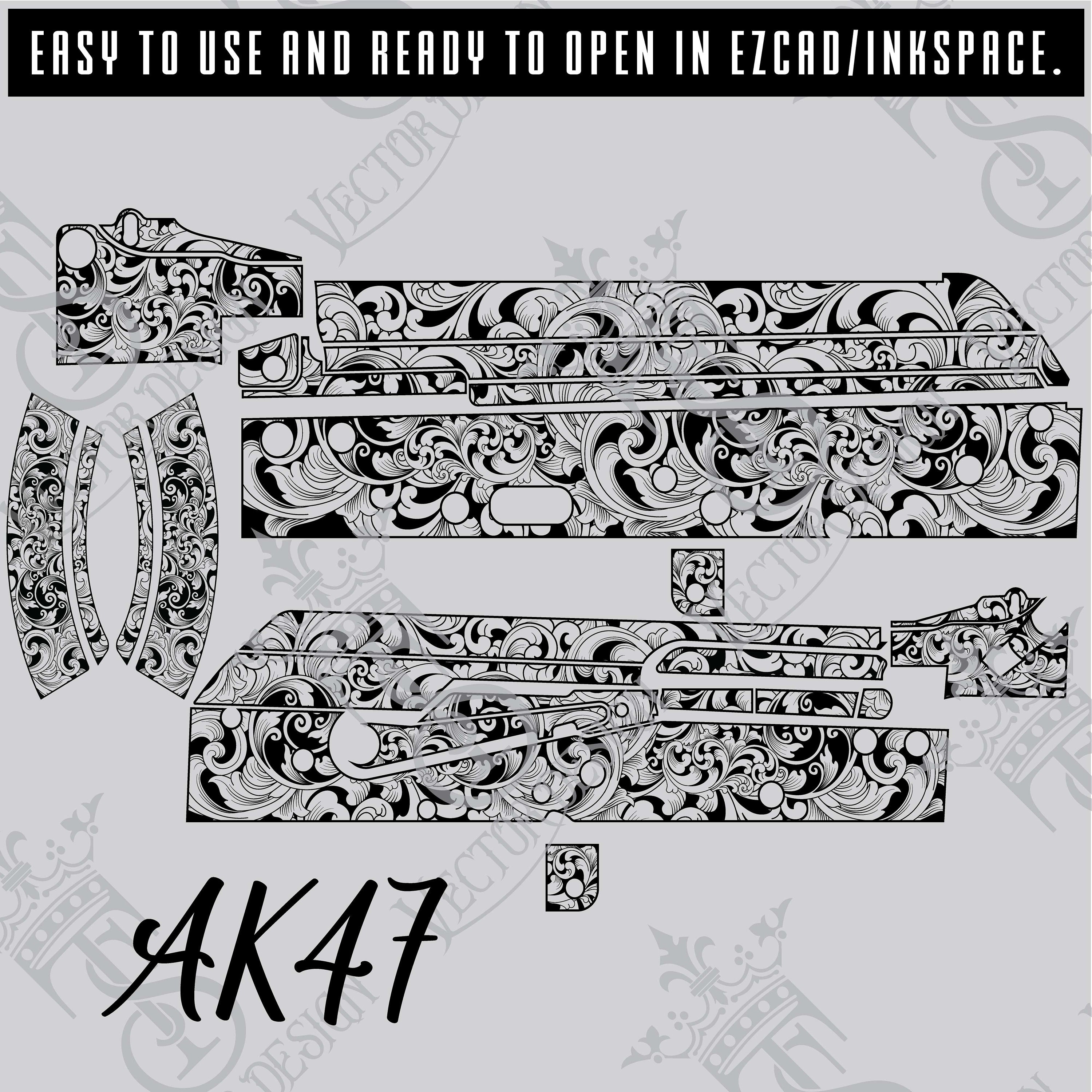 Century Arms CGR AK-47 Scroll Vector Design Engraving Files,pistol ...