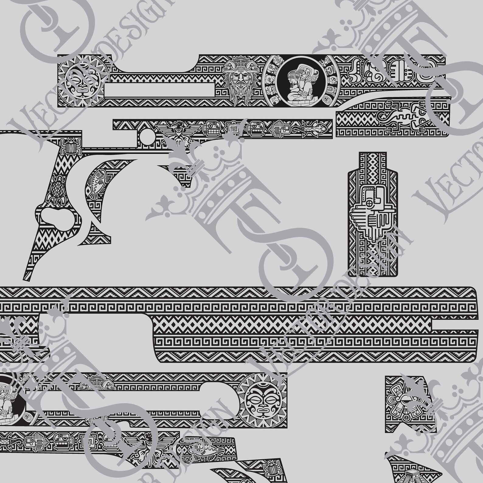 Colt Government 1911 Aztec Vector Design - Etsy