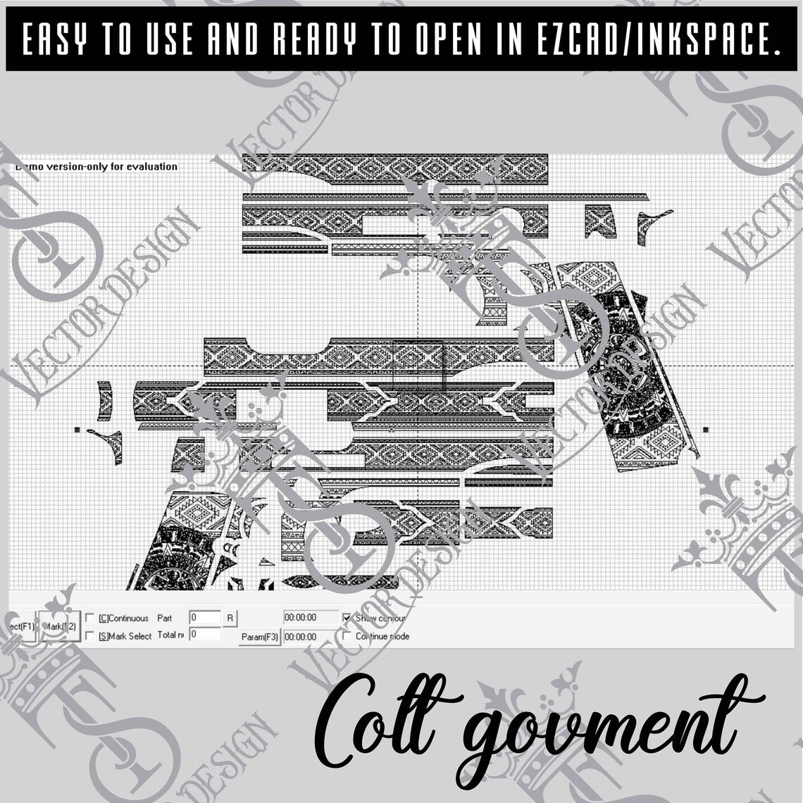 Colt Government 1911 Aztec Vector Design Engraving Files,pistol Engrave ...