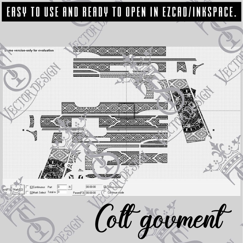 Colt Government 1911 Aztec Vector Design Engraving Files,pistol Engrave ...