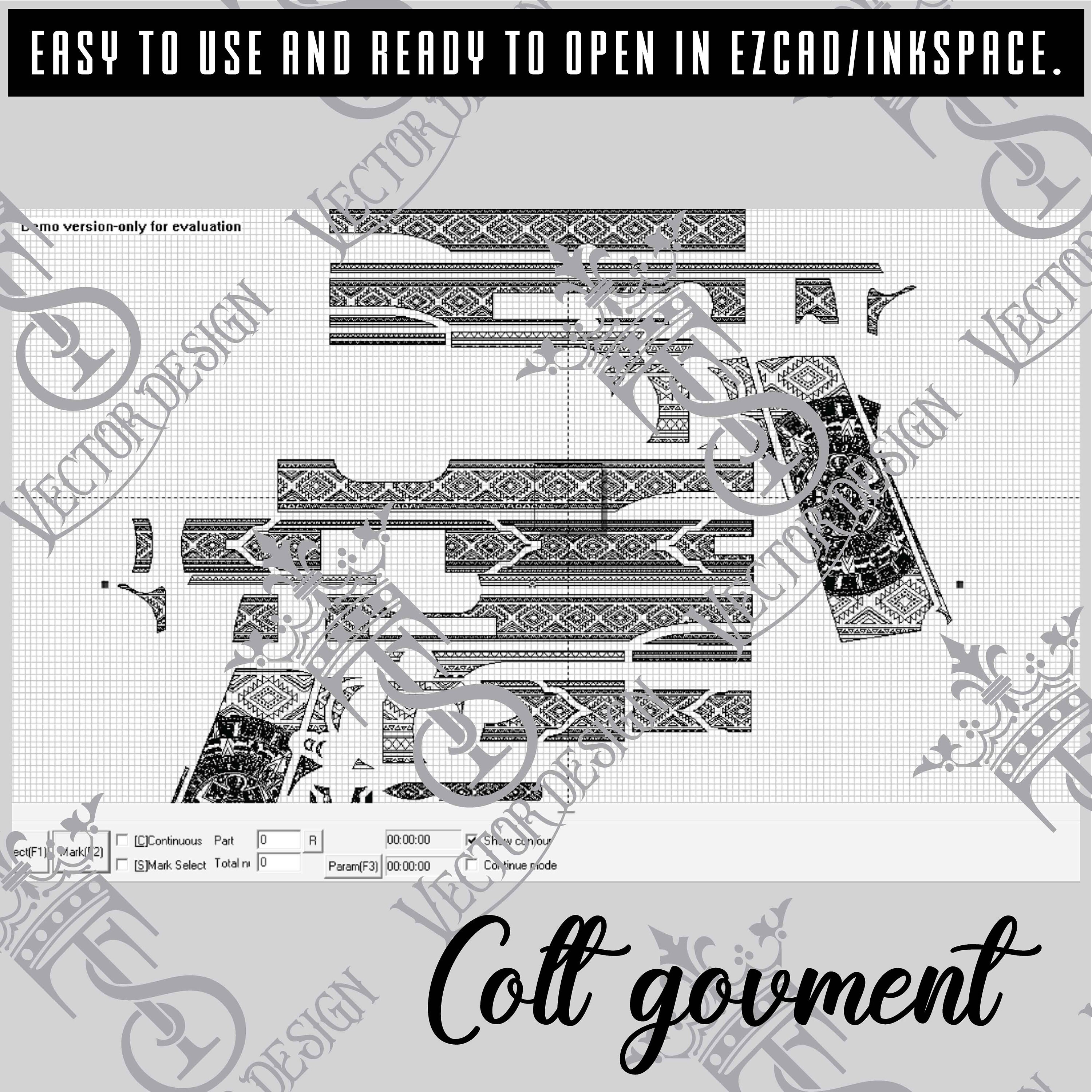 Colt Government 1911 Aztec Vector Design Engraving Files,pistol Engrave ...