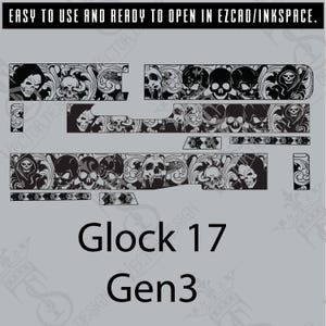 Glock 17 Gen 3 Skull Vector Design Engraving Files,pistol Engrave ...