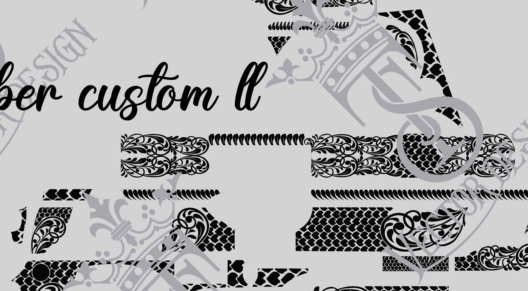 Kimber Custom Ll Scrolls and Scale Vector Design Engraving Files,pistol ...