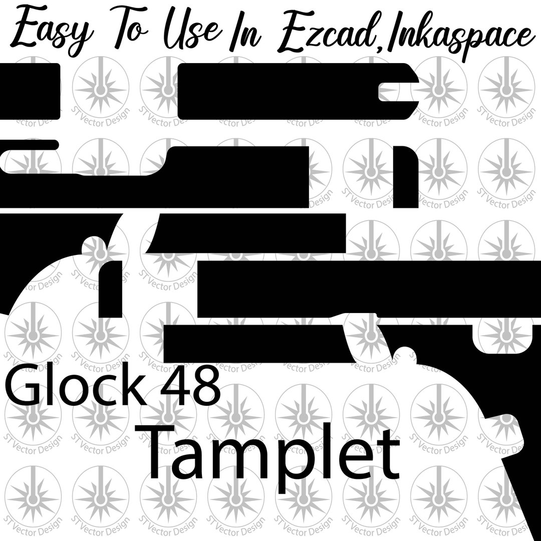 Glock 48 Blank Templates Vector Design Engraving Files,pistol Engrave ...