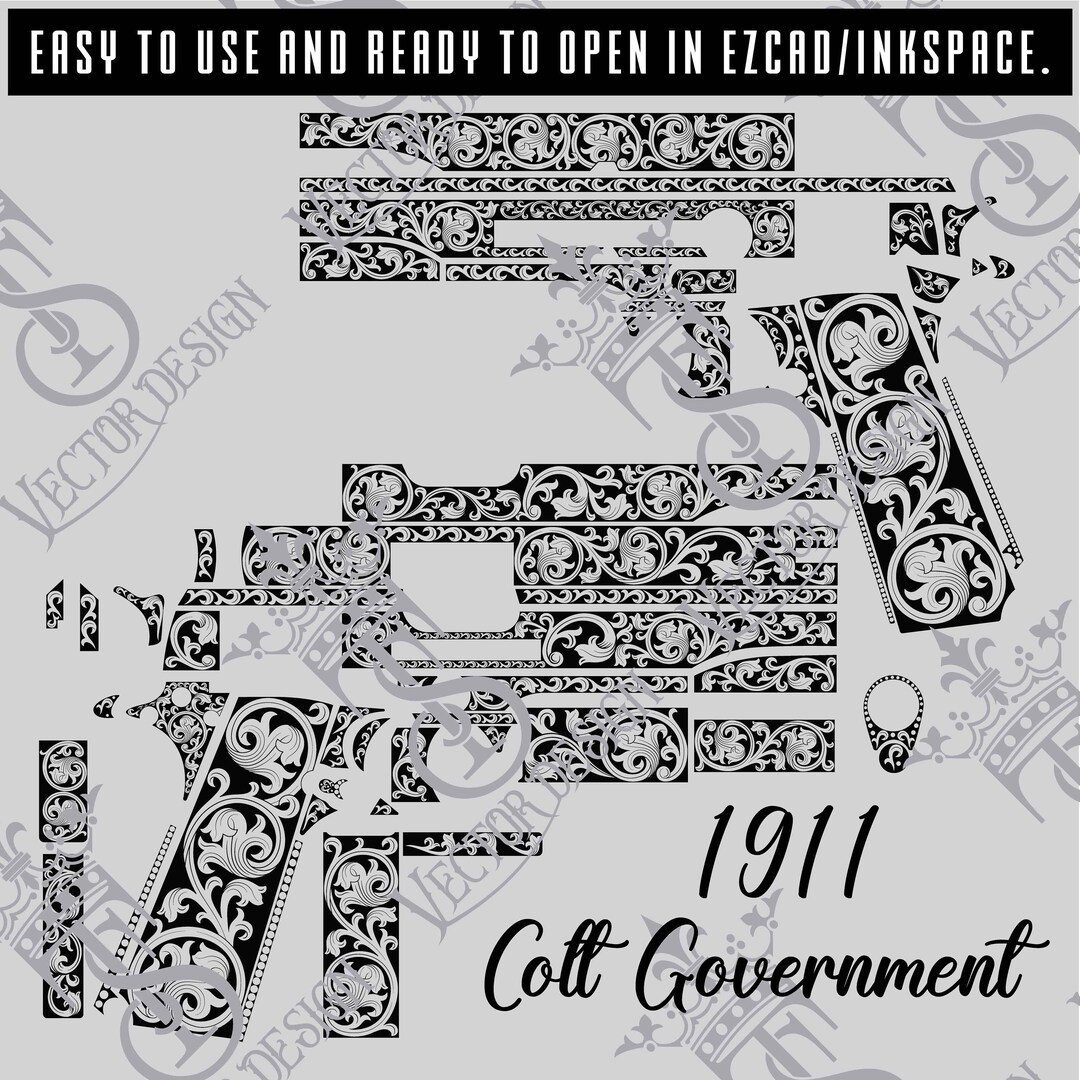 Colt 1911 Scroll Engraving Vector Design (digital Download) - Etsy