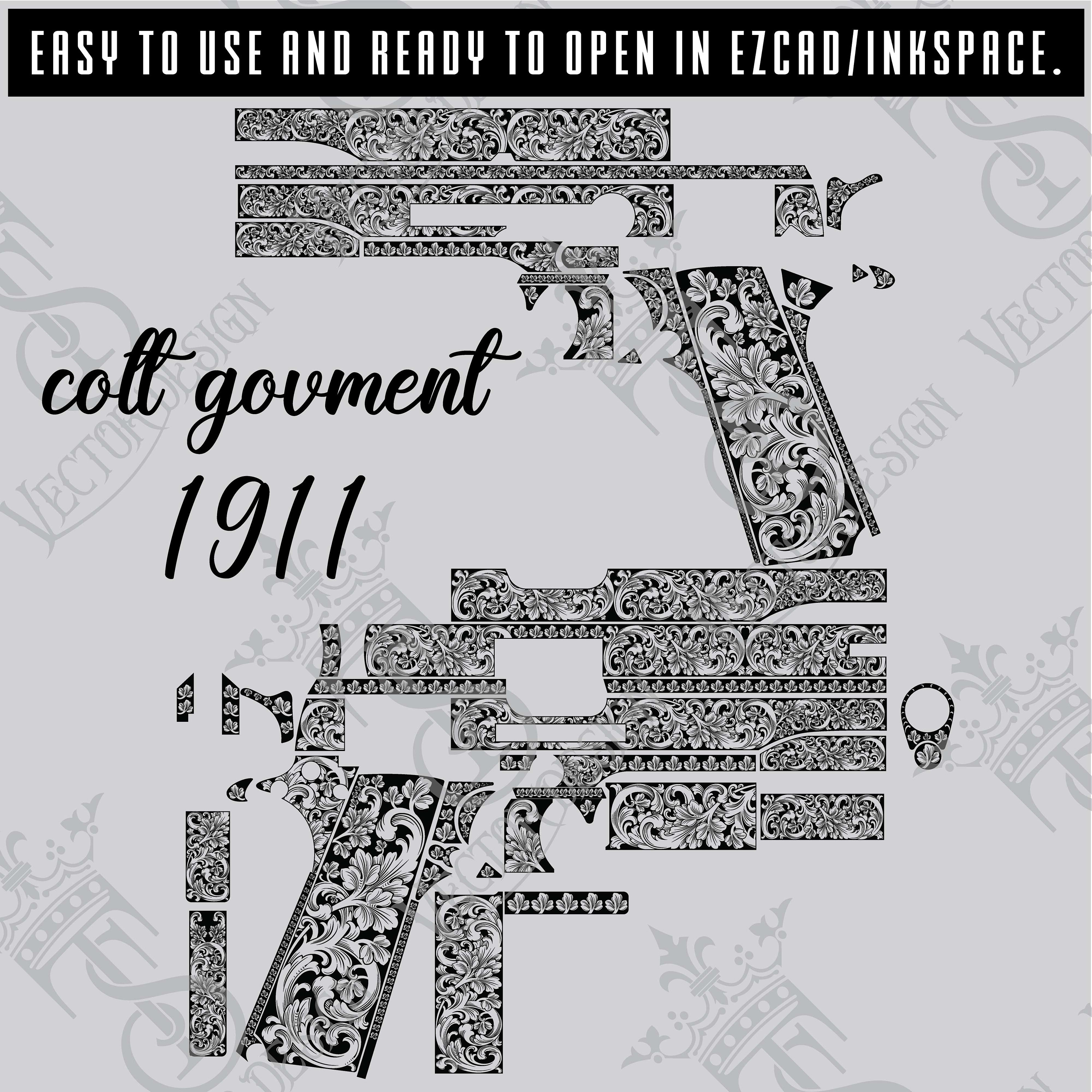 Colt 1911 Scroll Engraving Vector Design (digital Download) - Etsy