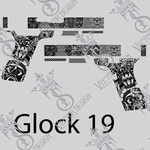 Glock 19 Aztec Design Engraving Files,pistol Engrave,vector ,laser ...