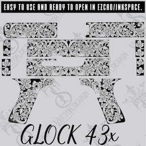 Glock 43X Skull Vector Design Engraving Files,pistol Engrave,vector ...