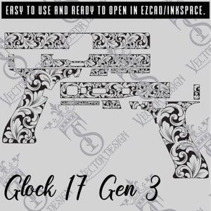 Glock 17 Gen 3 Scroll Vector Design Engraving Files,pistol Engrave ...