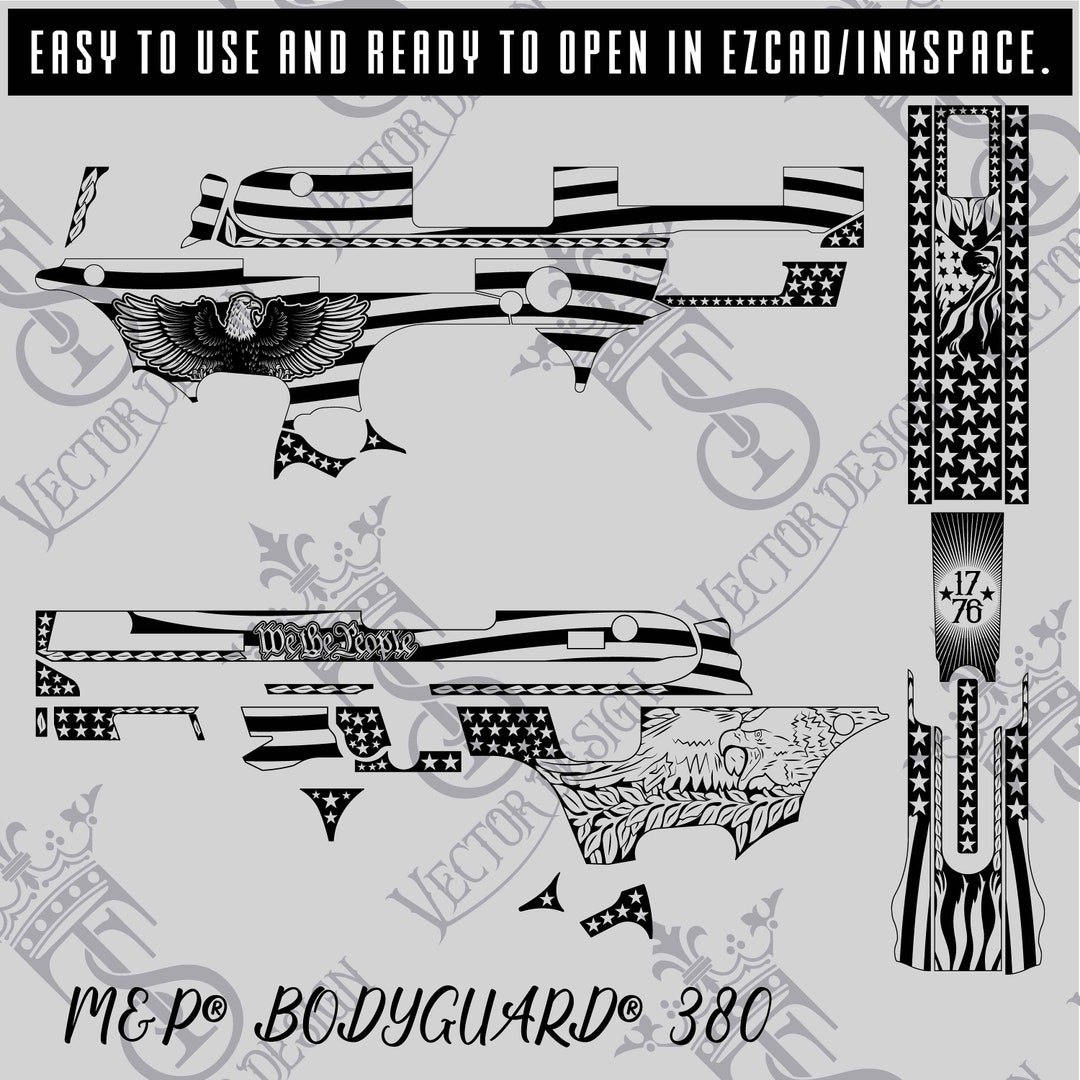 M&P® BODYGUARD® 380 American Theme Vector Design Engraving Files,pistol ...
