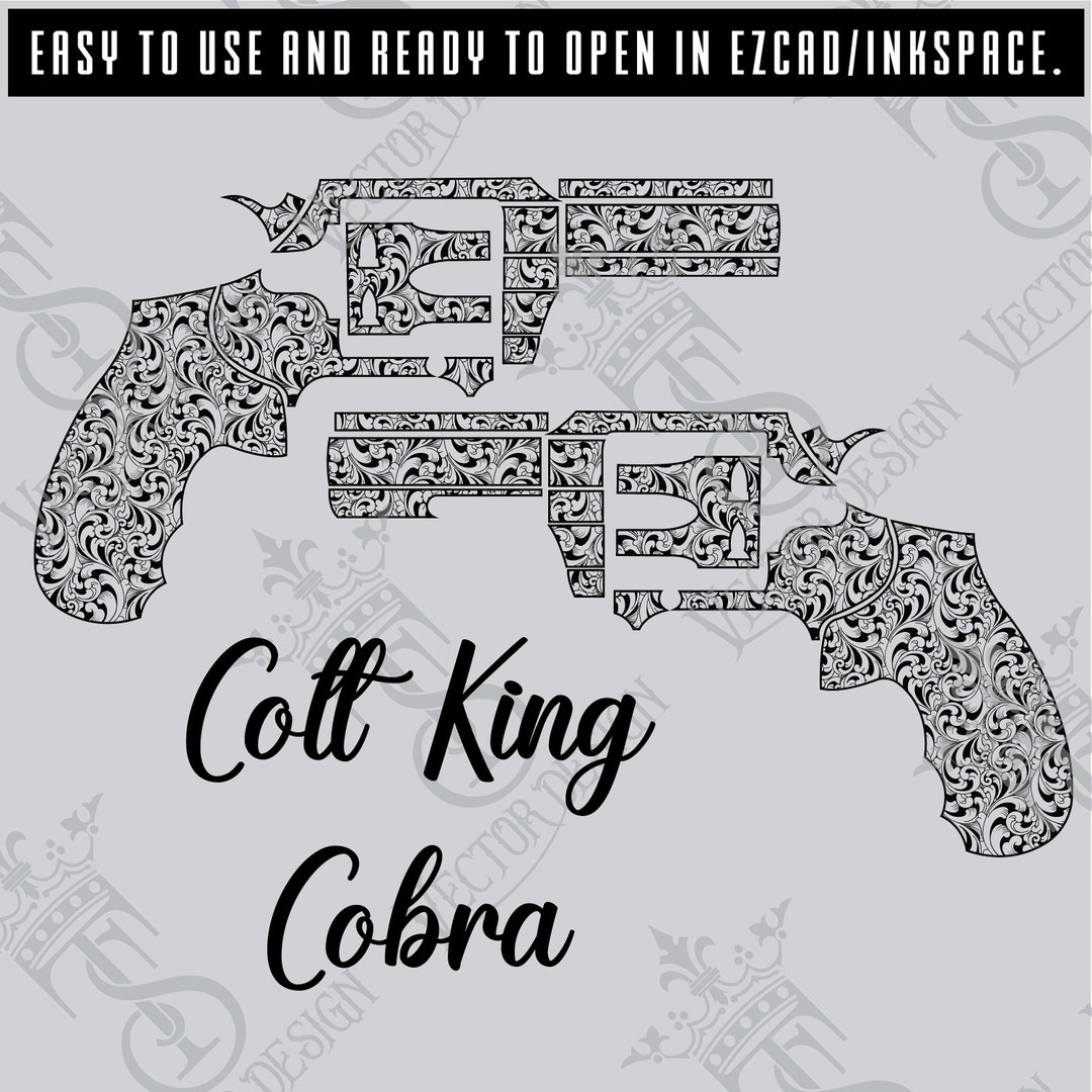 Colt King Cobra Filigree Vector Design Engraving Files,pistol Engrave ...