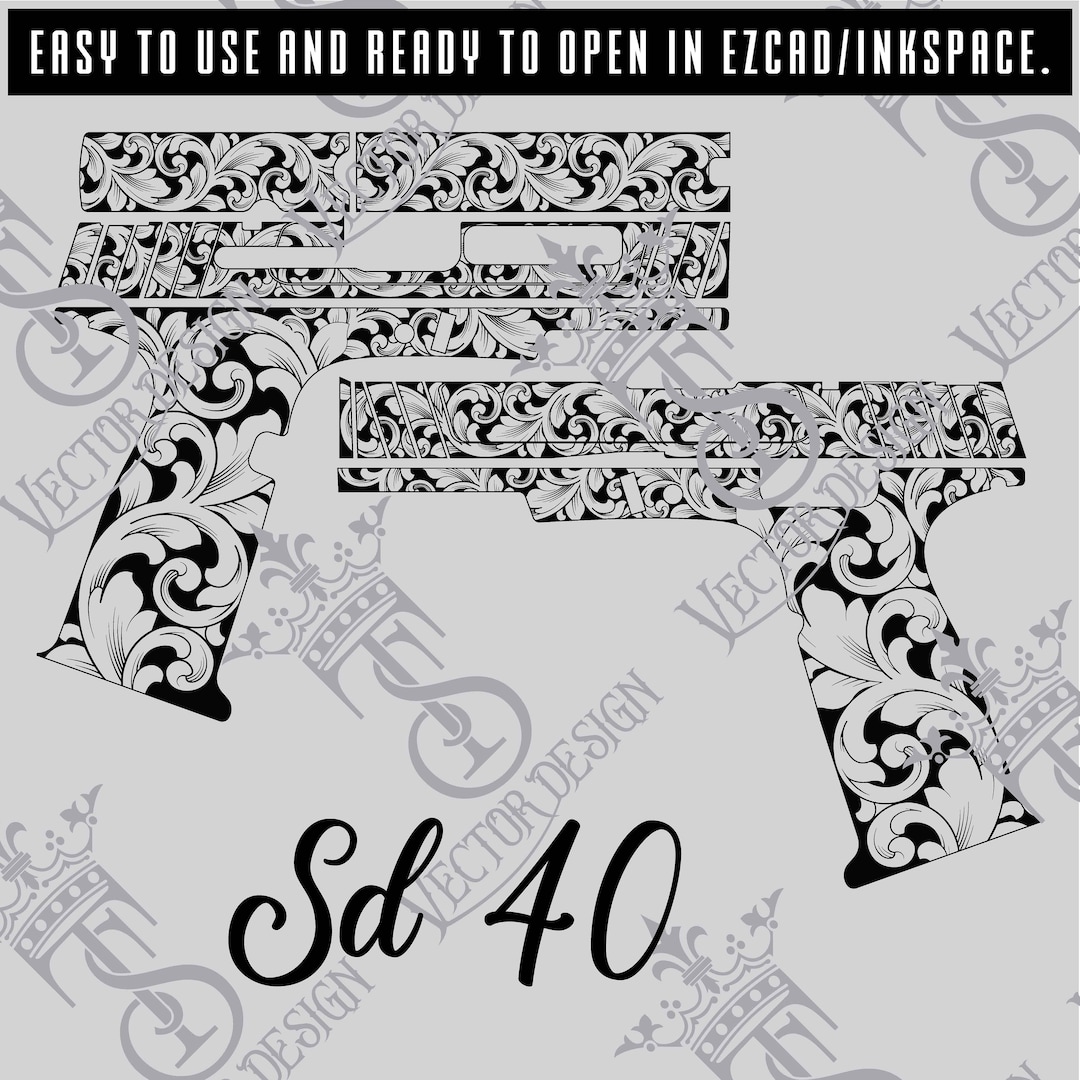 Smith & Wesson SD40 VE Scroll Vector Design: Laser Engraving Files ...