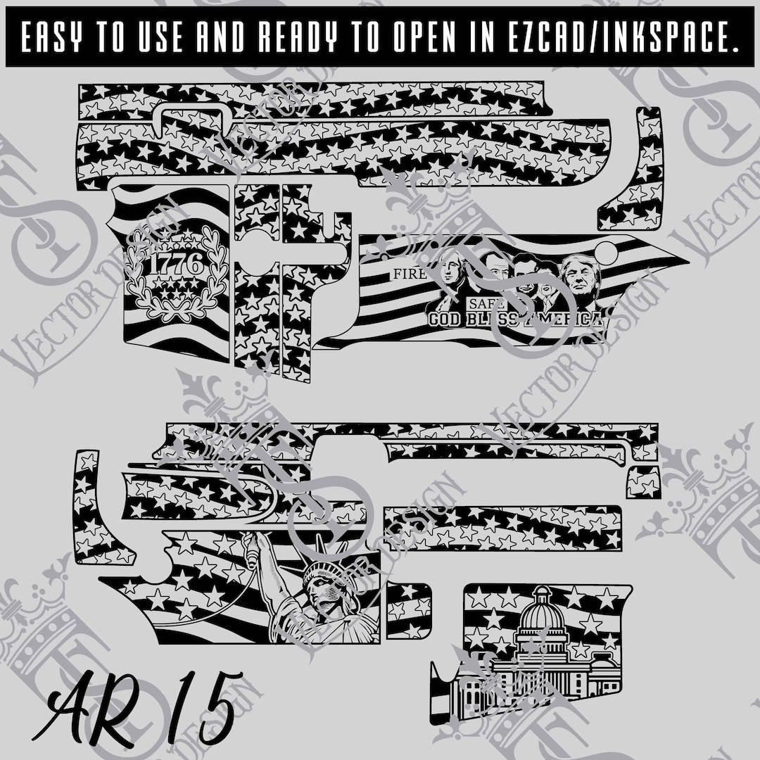 AR 15 American Theme Vector Design Engraving Files,pistol Engrave ...