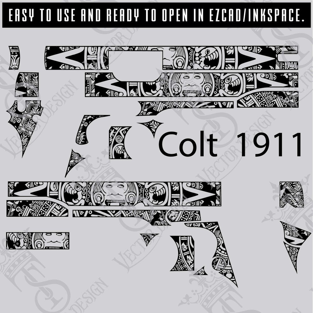 Colt 1911 Aztec Vector Design Engraving Files,pistol Engrave,vector ...