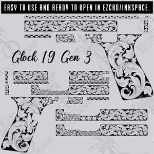 Glock 19 Gen 3 Scroll Vector Design Engraving Files,pistol Engrave ...