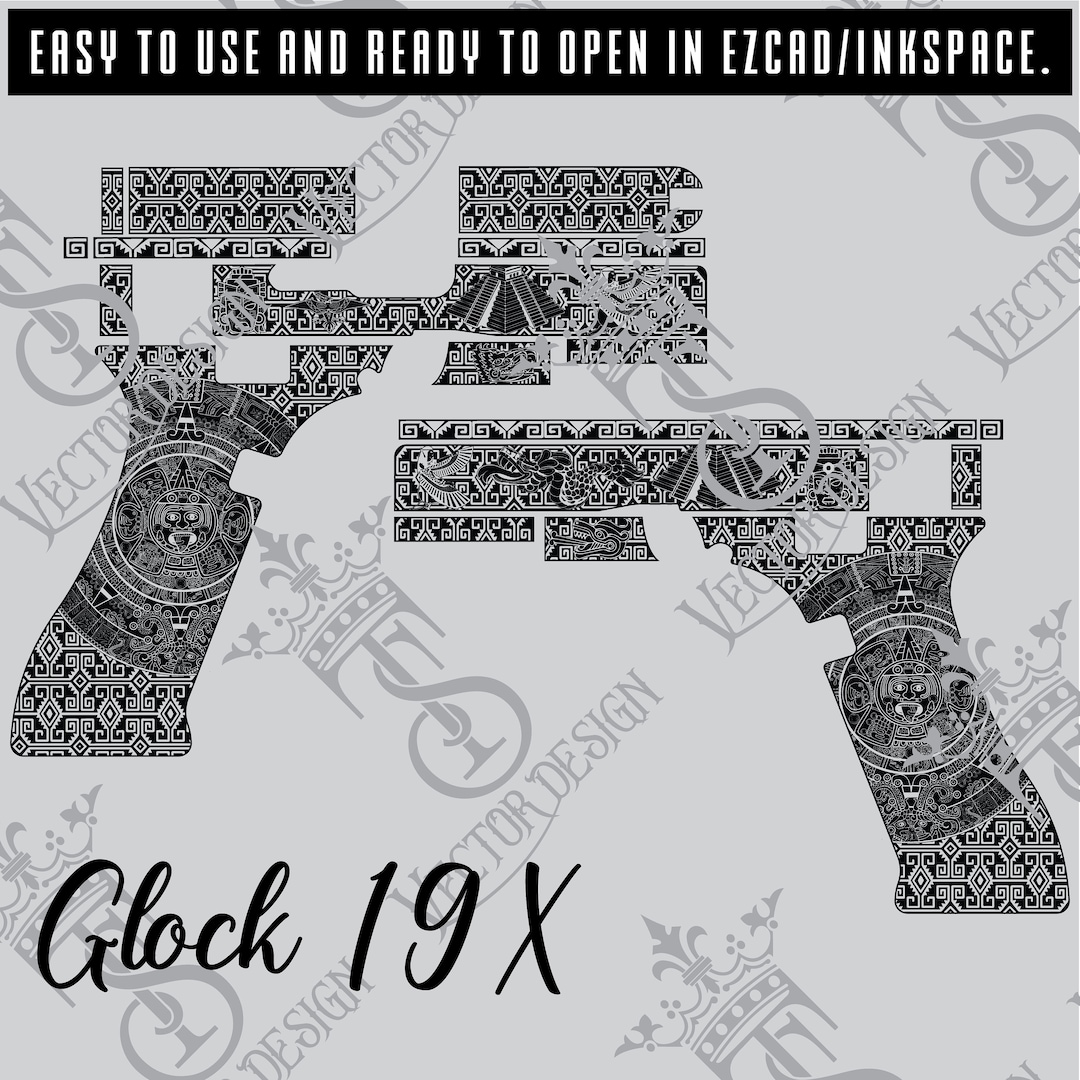 Glock 19x Aztec Design Engraving Files,pistol Engrave,vector ,laser ...