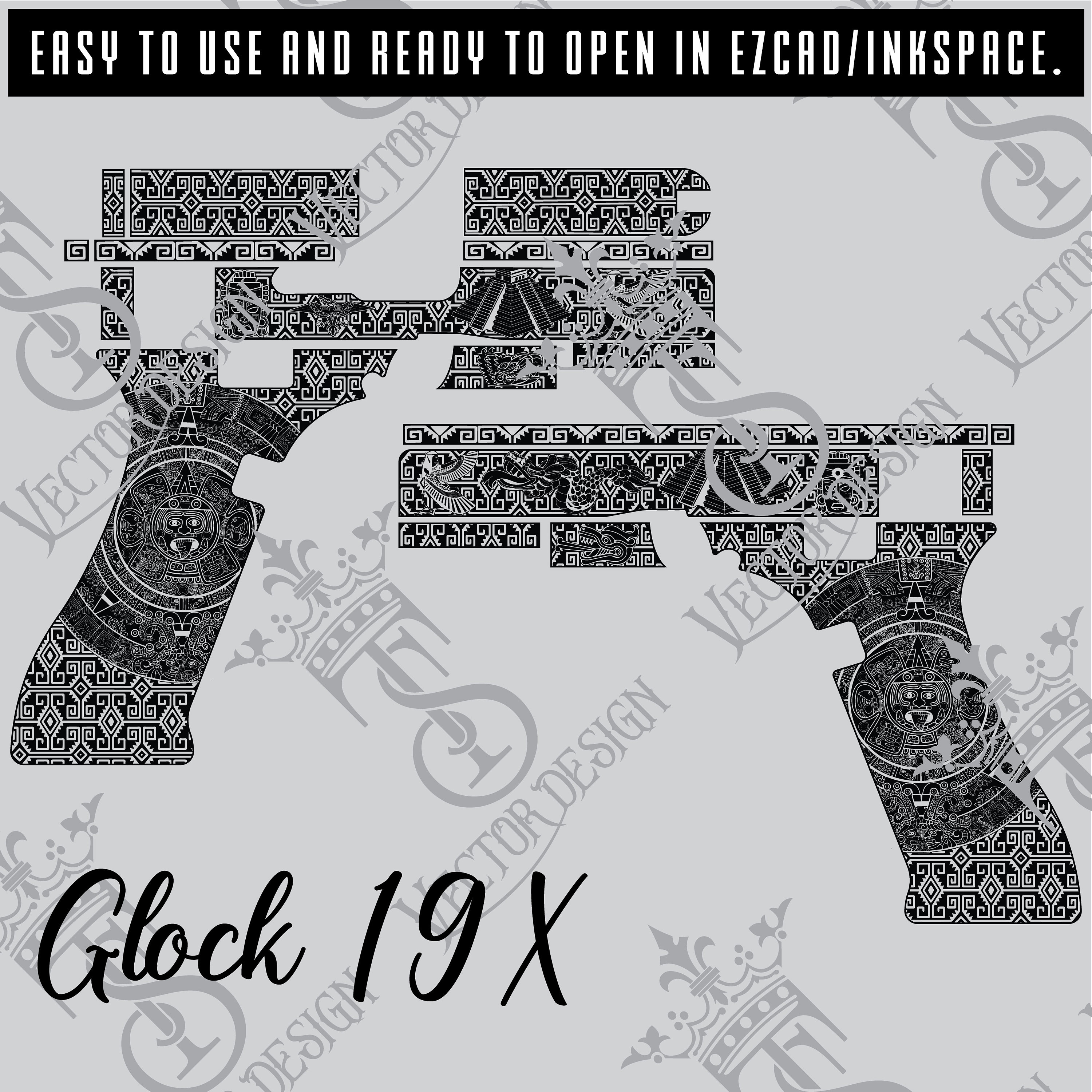 Glock 19x Aztec Design Engraving Files,pistol Engrave,vector ,laser ...