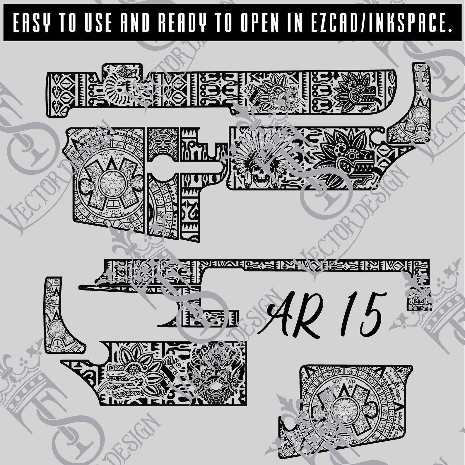 AR 15 Aztec Vector Design: Laser Engraving Files (digital Download) - Etsy