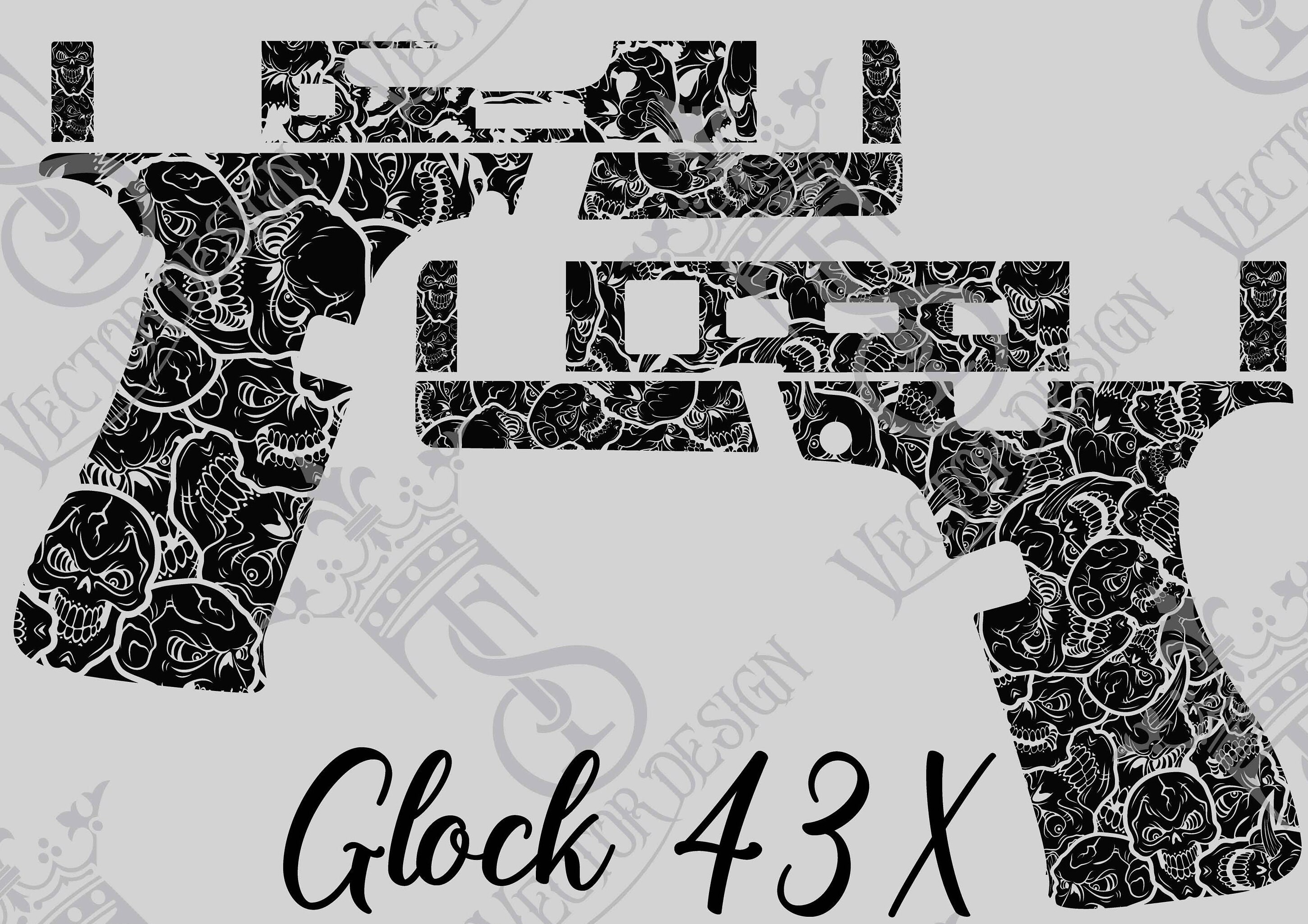 Glock 43X Skull Vector Design Engraving Files,pistol Engrave,vector ...
