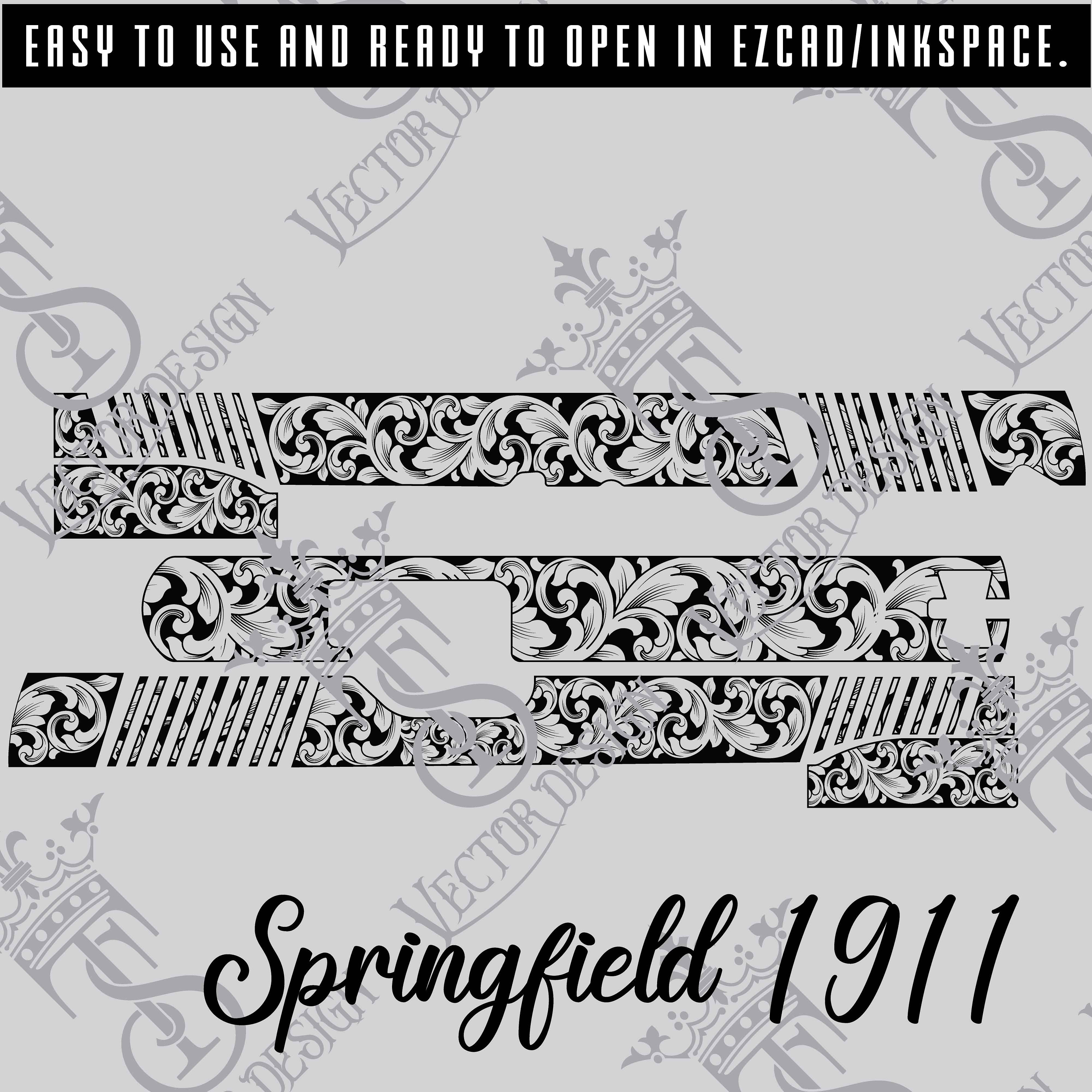 Springfield 1911 Scroll Engraving Vector Files (digital Download) - Etsy