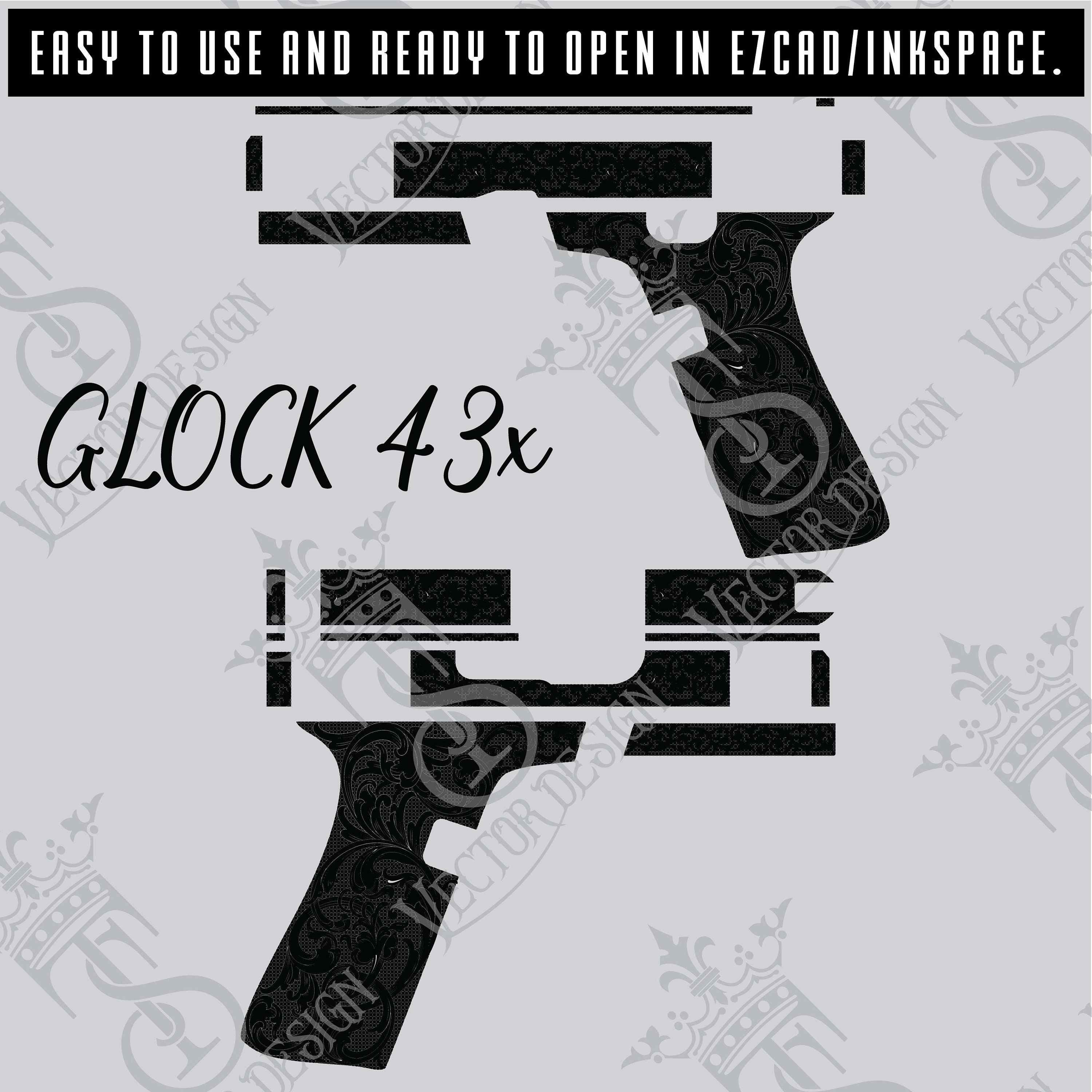 Glock 43X Skull Vector Design Engraving Files,pistol Engrave,vector ...