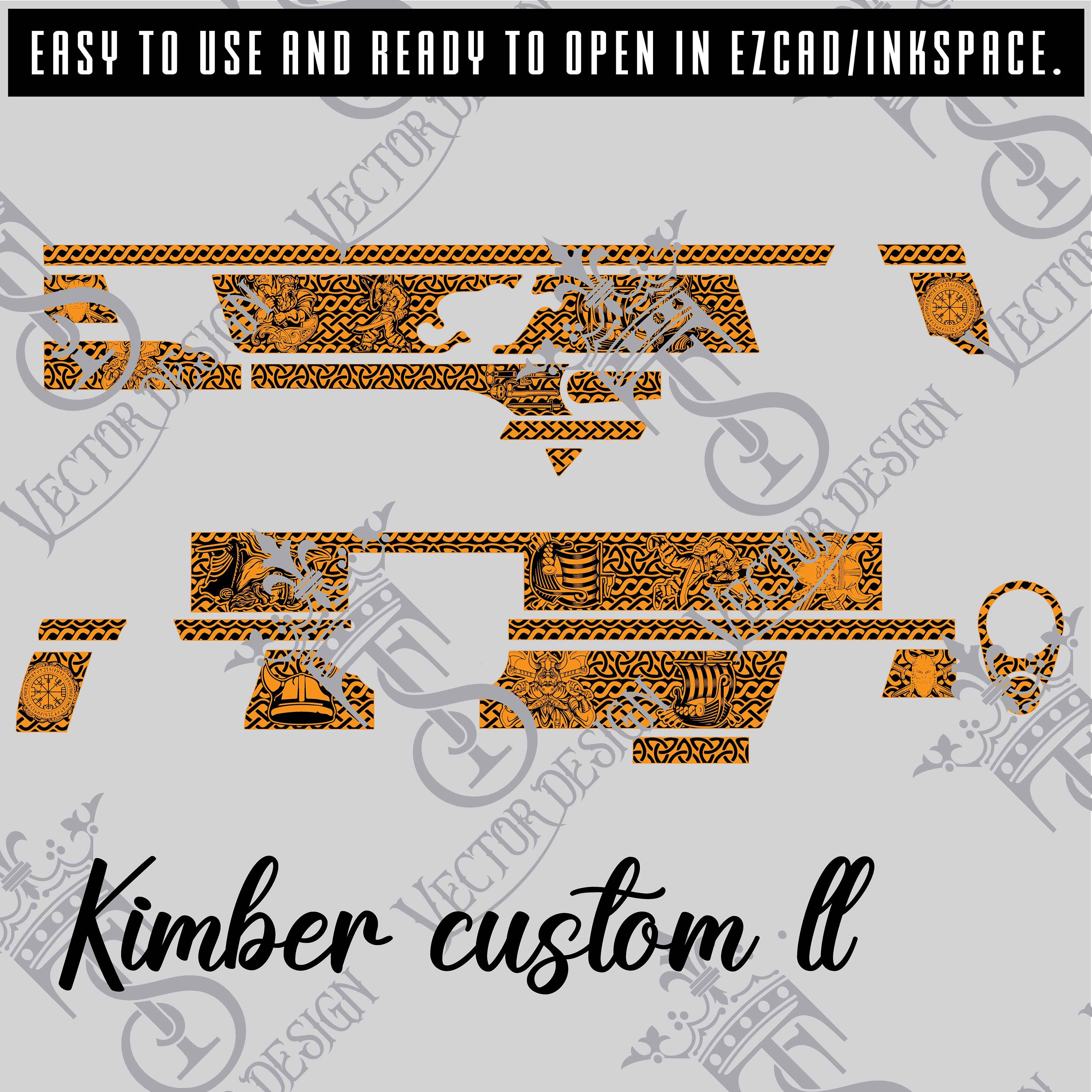 Kimber Custom Ll Vking Vector Design Engraving Files,pistol Engrave ...