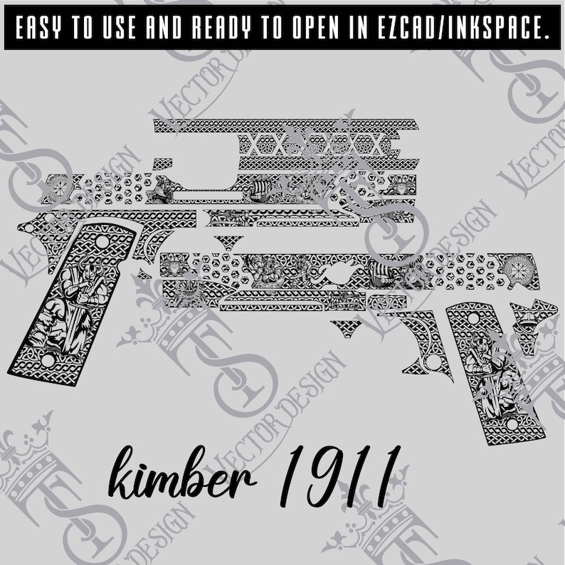 Kimber 1911 Viking Engraving Vector Design (digital Download) - Etsy