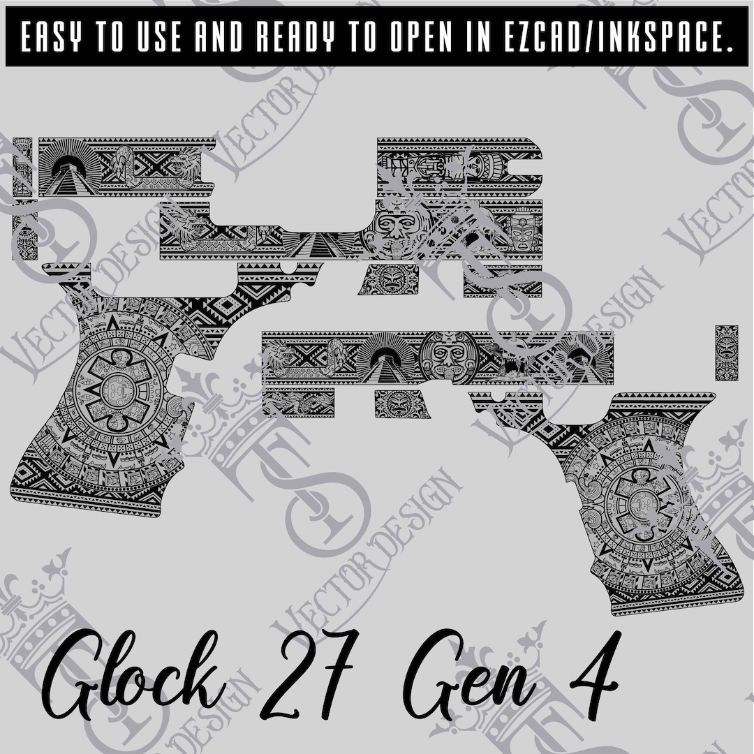 Glock 27 Gen 4 Aztec Vector Design Engraving Files,pistol Engrave ...