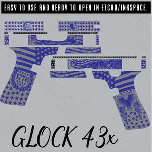 Glock 43X American Theme Vector Design Engraving Files,pistol Engrave ...