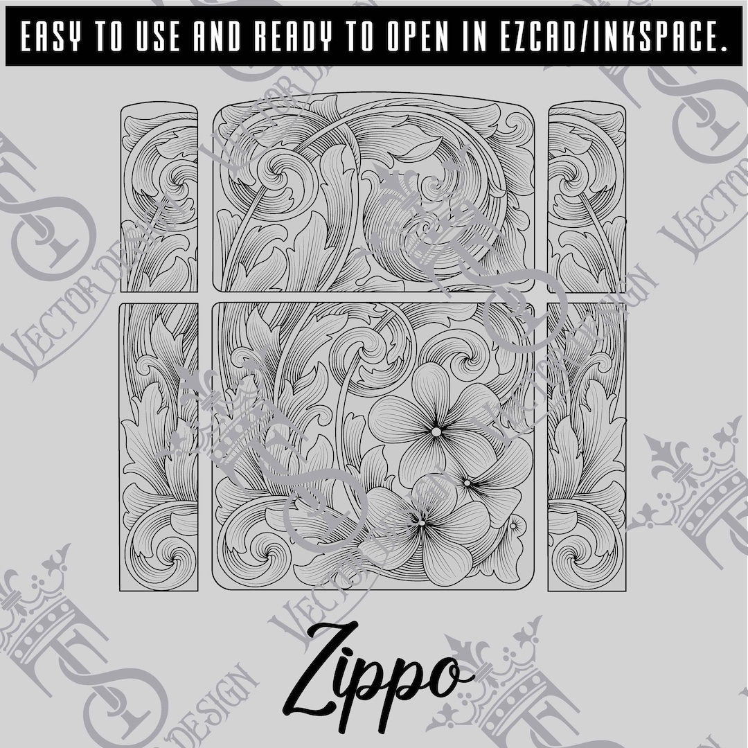 Zippo Floral Engraving Vector Design (digital Download) - Etsy