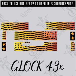 Glock 43X American Flag Vector Design Engraving Files,pistol Engrave ...