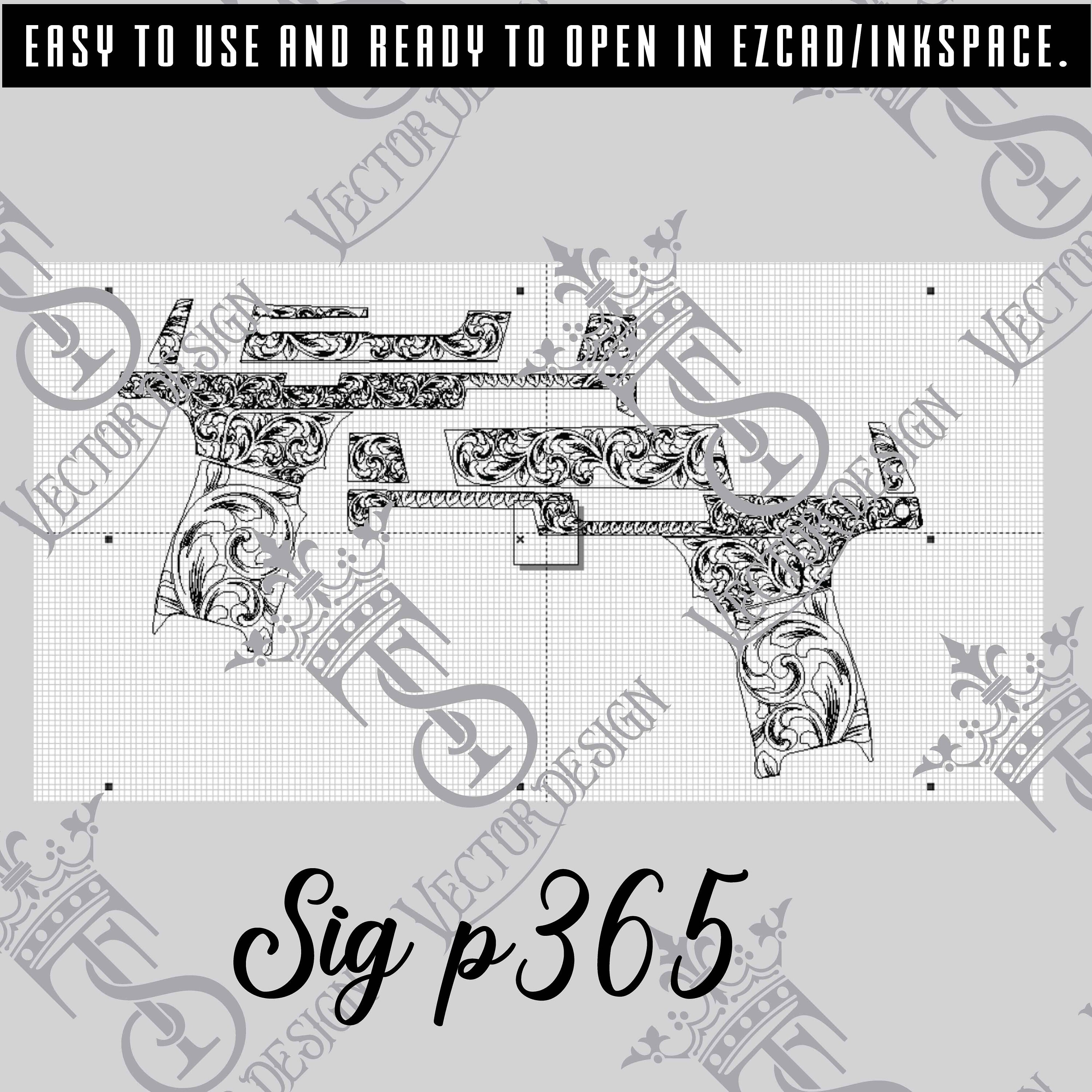 Sig Sauer P365 Scroll Vector Design Engraving Files,pistol Engrave ...