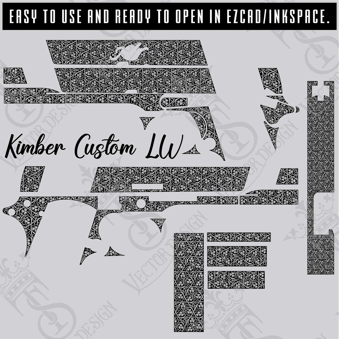 Kimber Custom LW Irish Scroll Vector Design Engraving Files,pistol ...