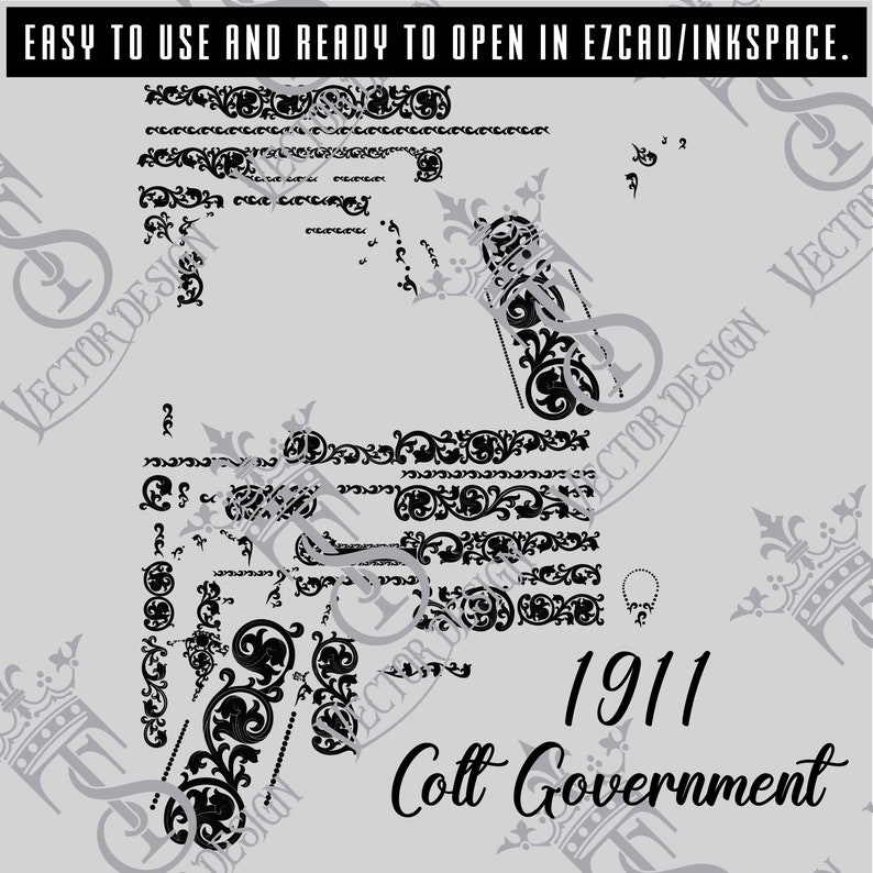 Colt 1911 Scroll Engraving Vector Design (digital Download) - Etsy