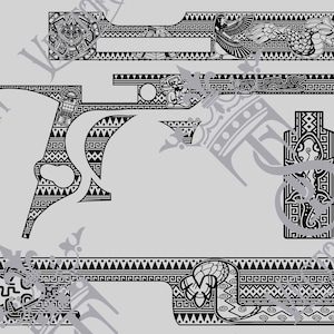 Colt 1911 Aztec Engraving Files: Laser Cut Vector Design (digital ...