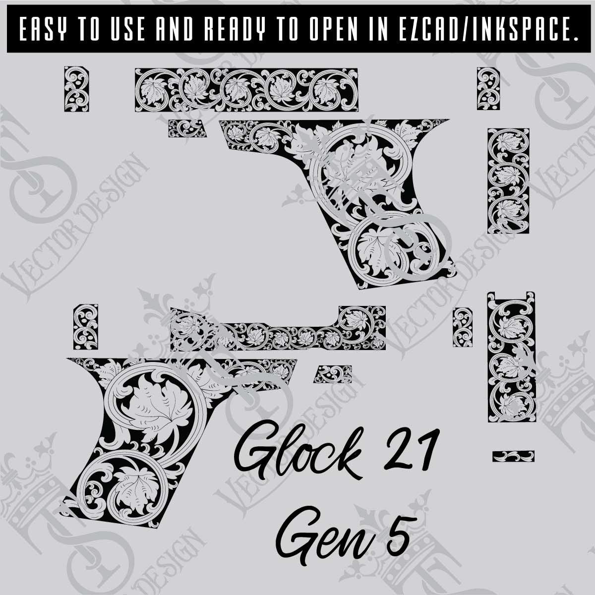 Glock 27 Gen 5 Scroll Vector Design Engraving Files,pistol Engrave ...
