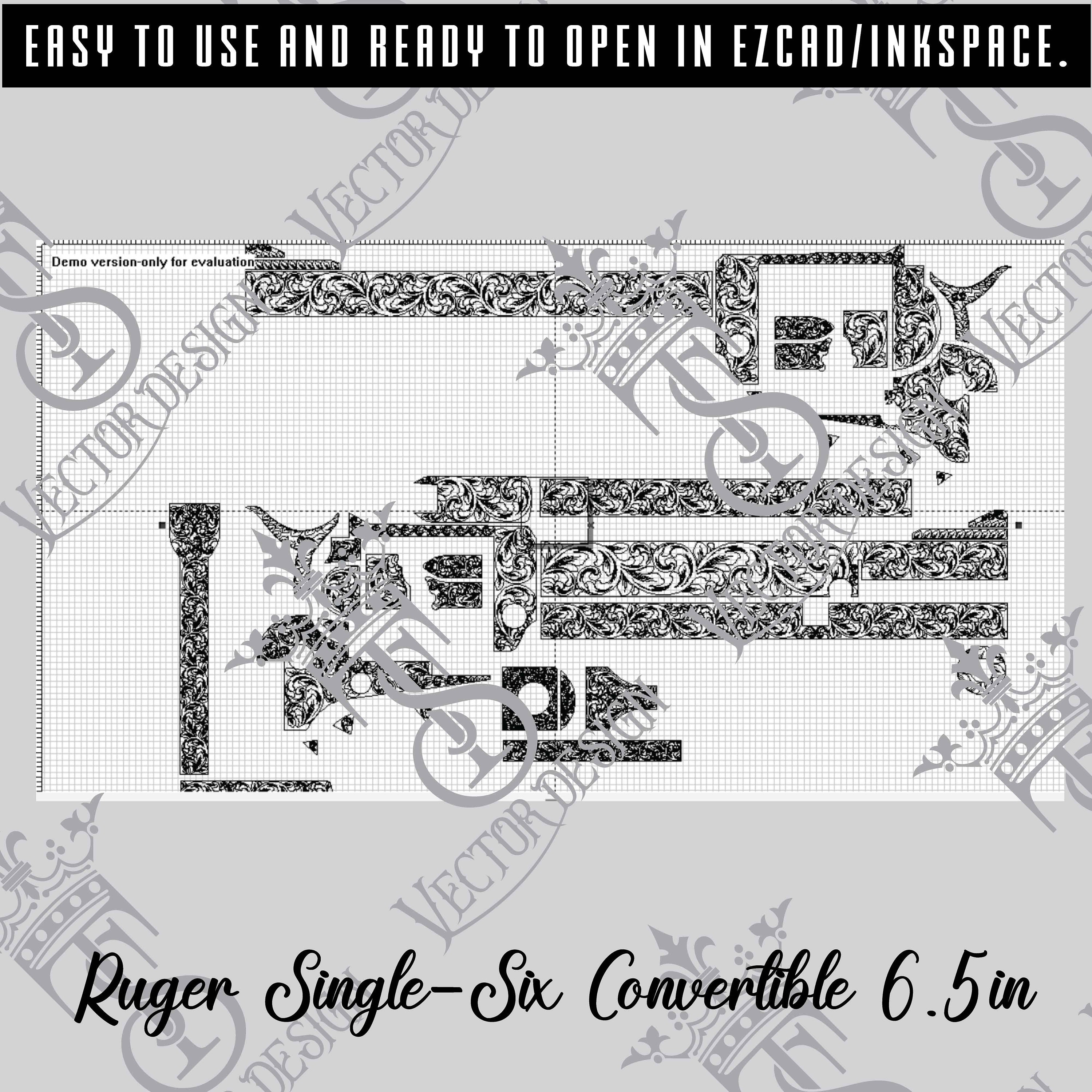 Ruger Single-six Convertible 6.5in Scrollvector Design Engraving Files ...