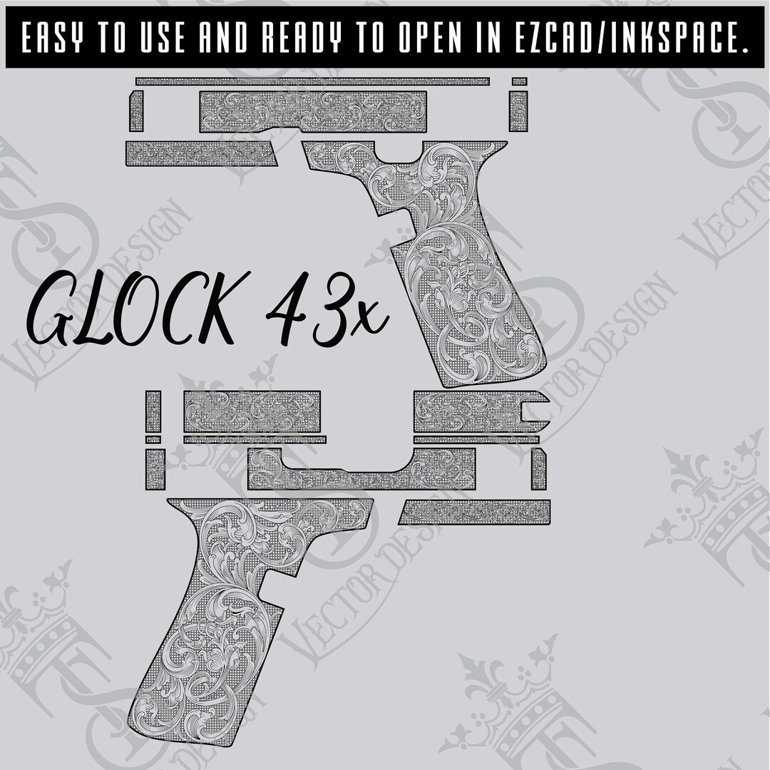Glock 43X Skull Vector Design Engraving Files,pistol Engrave,vector ...