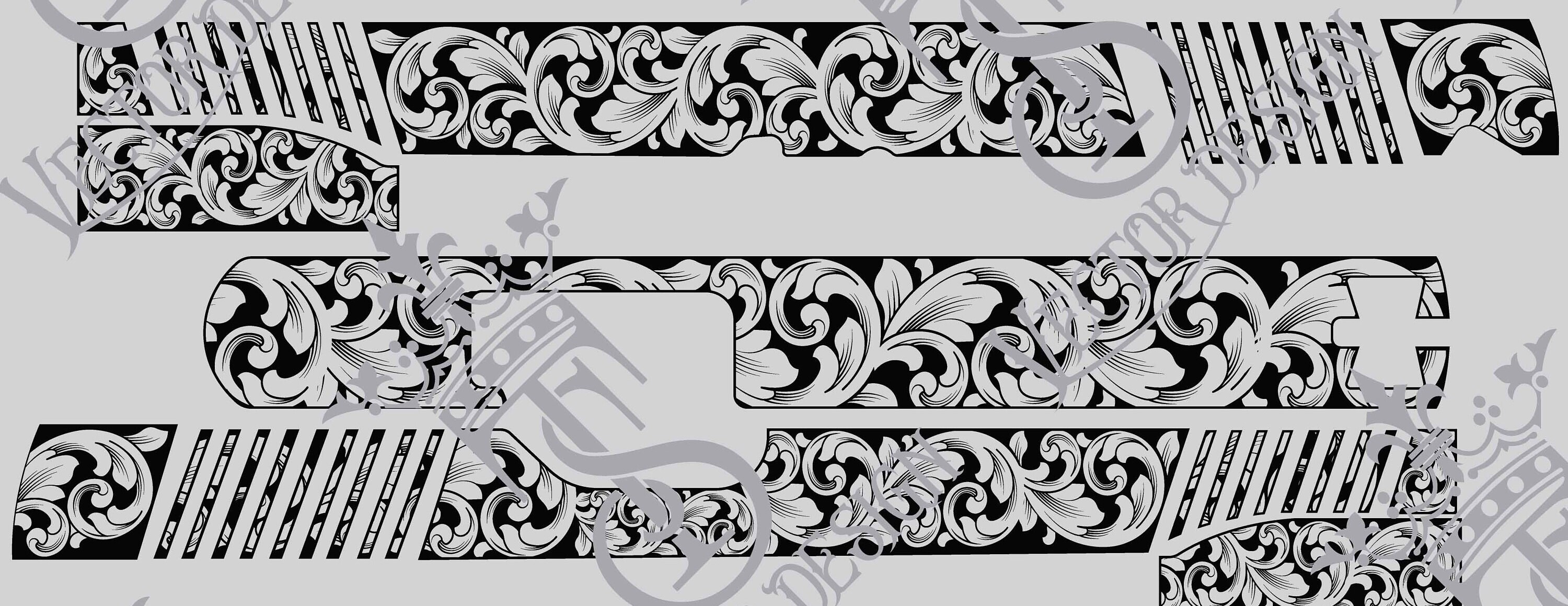 Springfild 1911 Scroll Vector Design Engraving Files,pistol Engrave ...