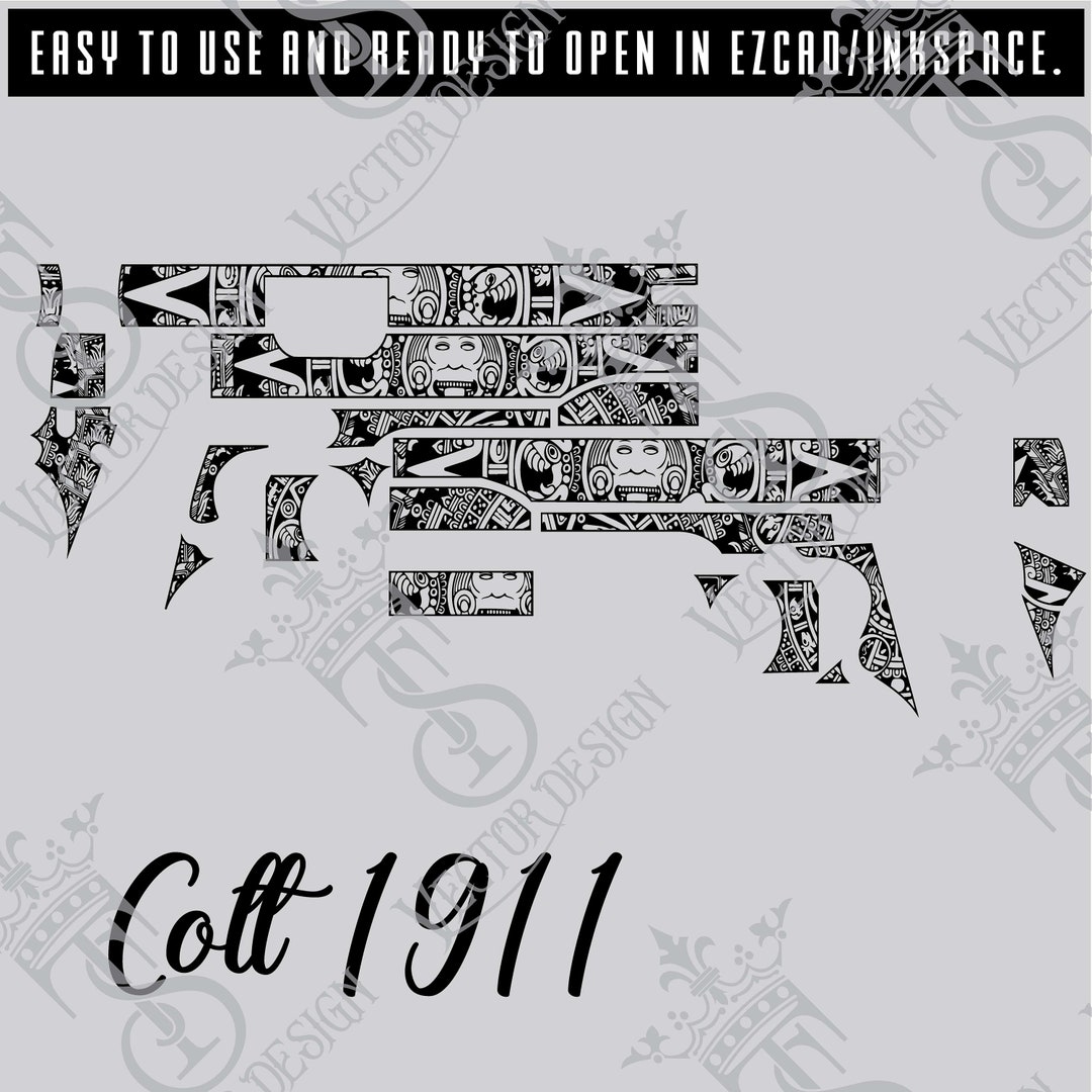 Colt 1911 Aztec Vector Design Engraving Files,pistol Engrave,vector ...