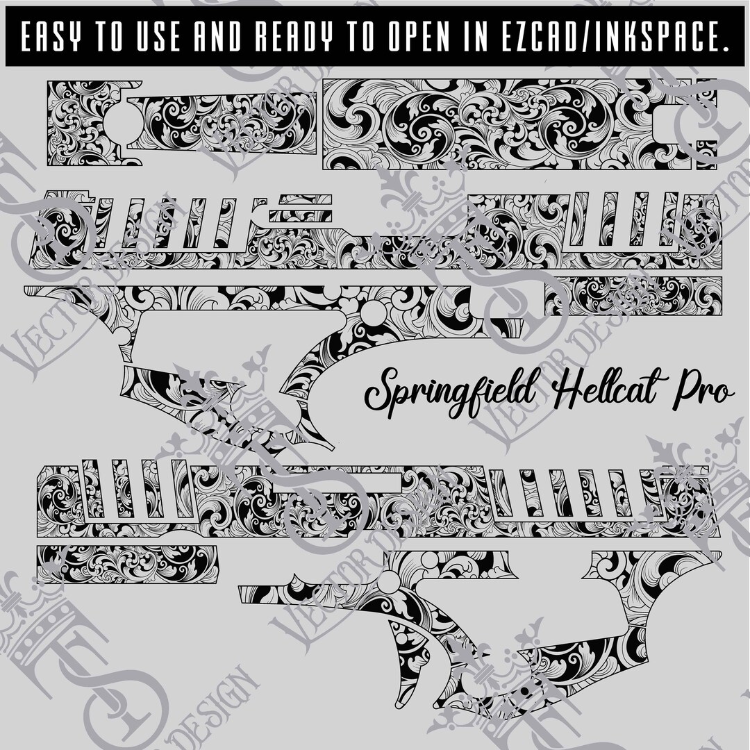 Springfield Hellcat Pro Scroll Vector Engraving Design (digital ...