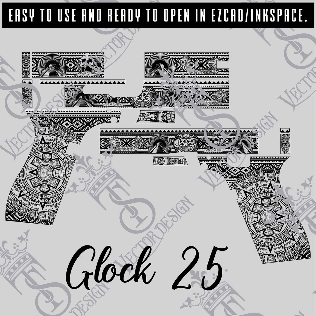Glock 25 Aztec Vector Design Engraving Files,pistol Engrave,vector ...
