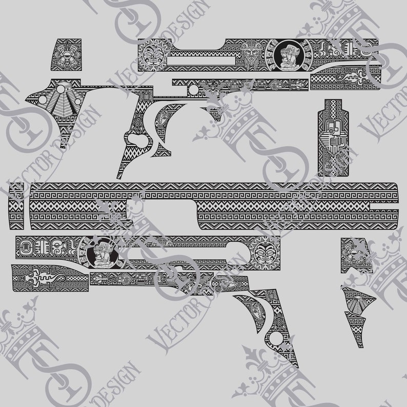 Colt Government 1911 Aztec Vector Design - Etsy
