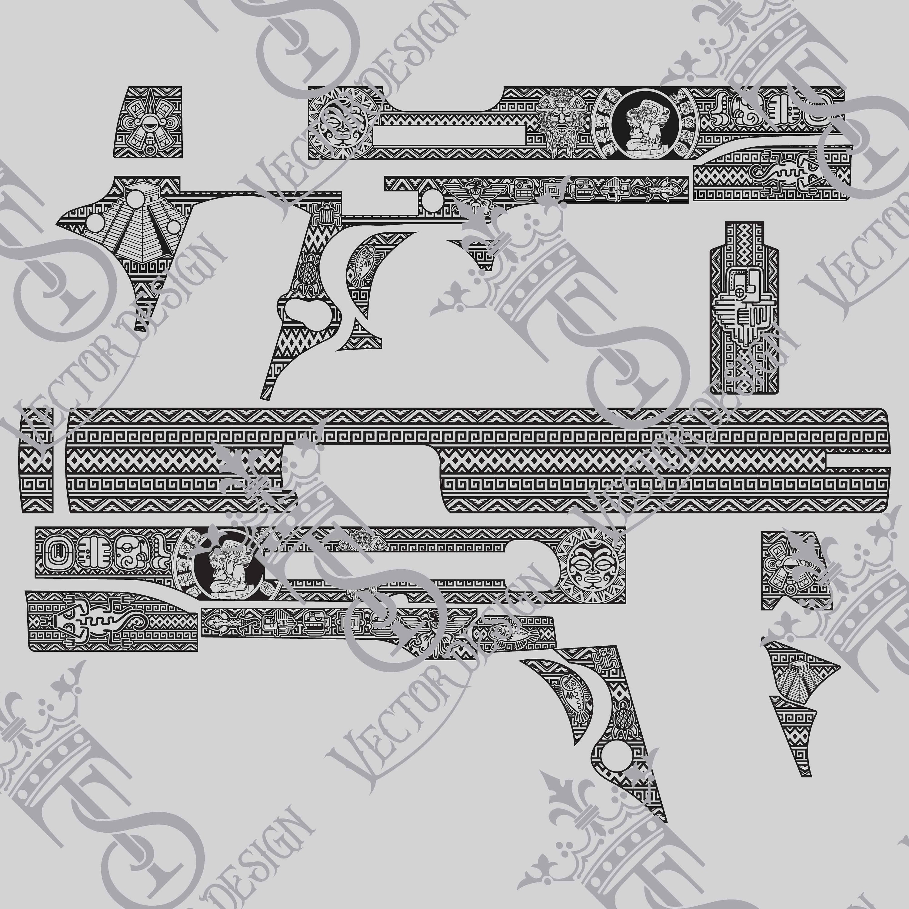 Colt Government 1911 Aztec Vector Design - Etsy