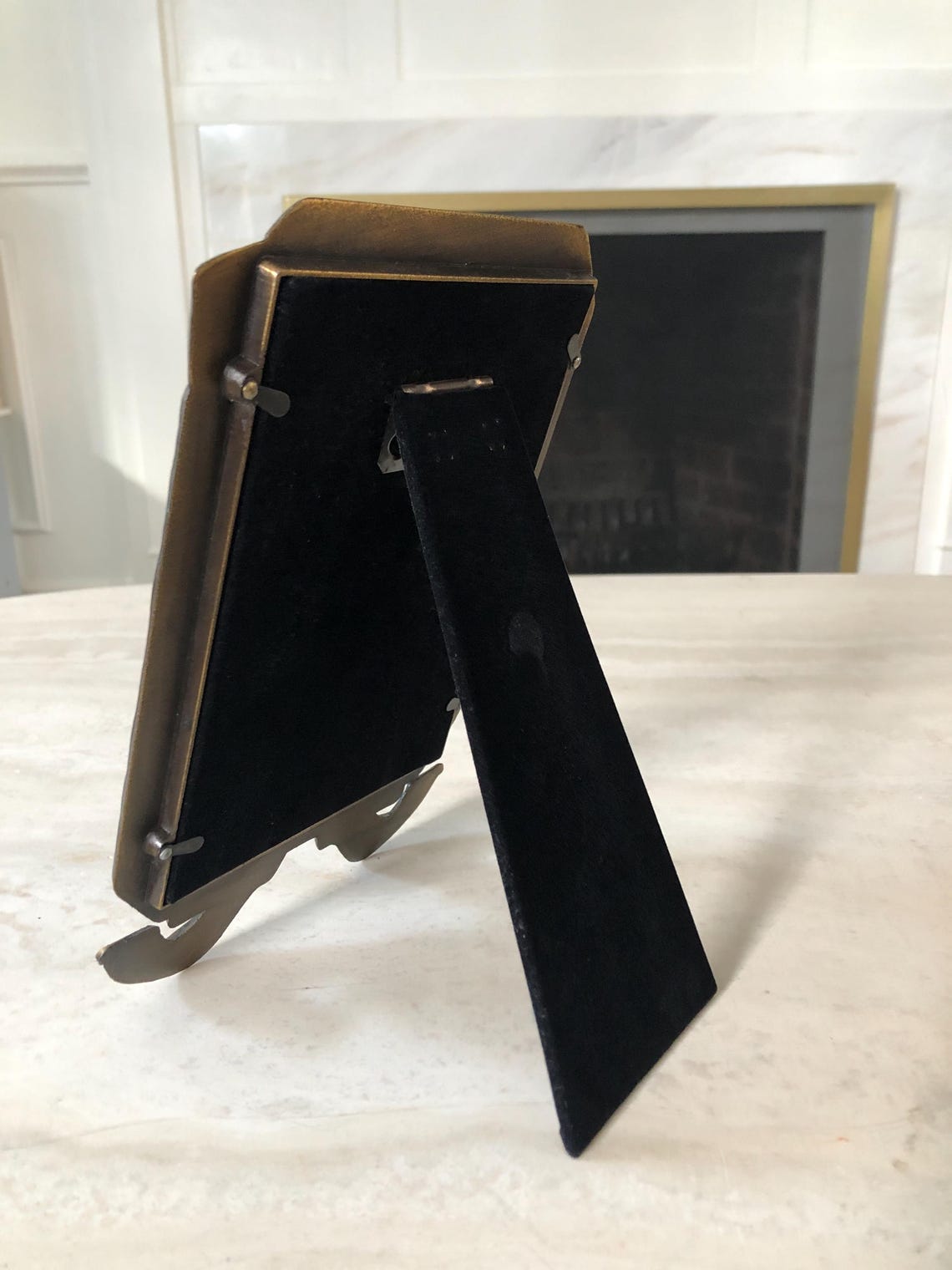 Vintage Brass or Cast Metal Bow Picture Frame Little Girl's Room ...