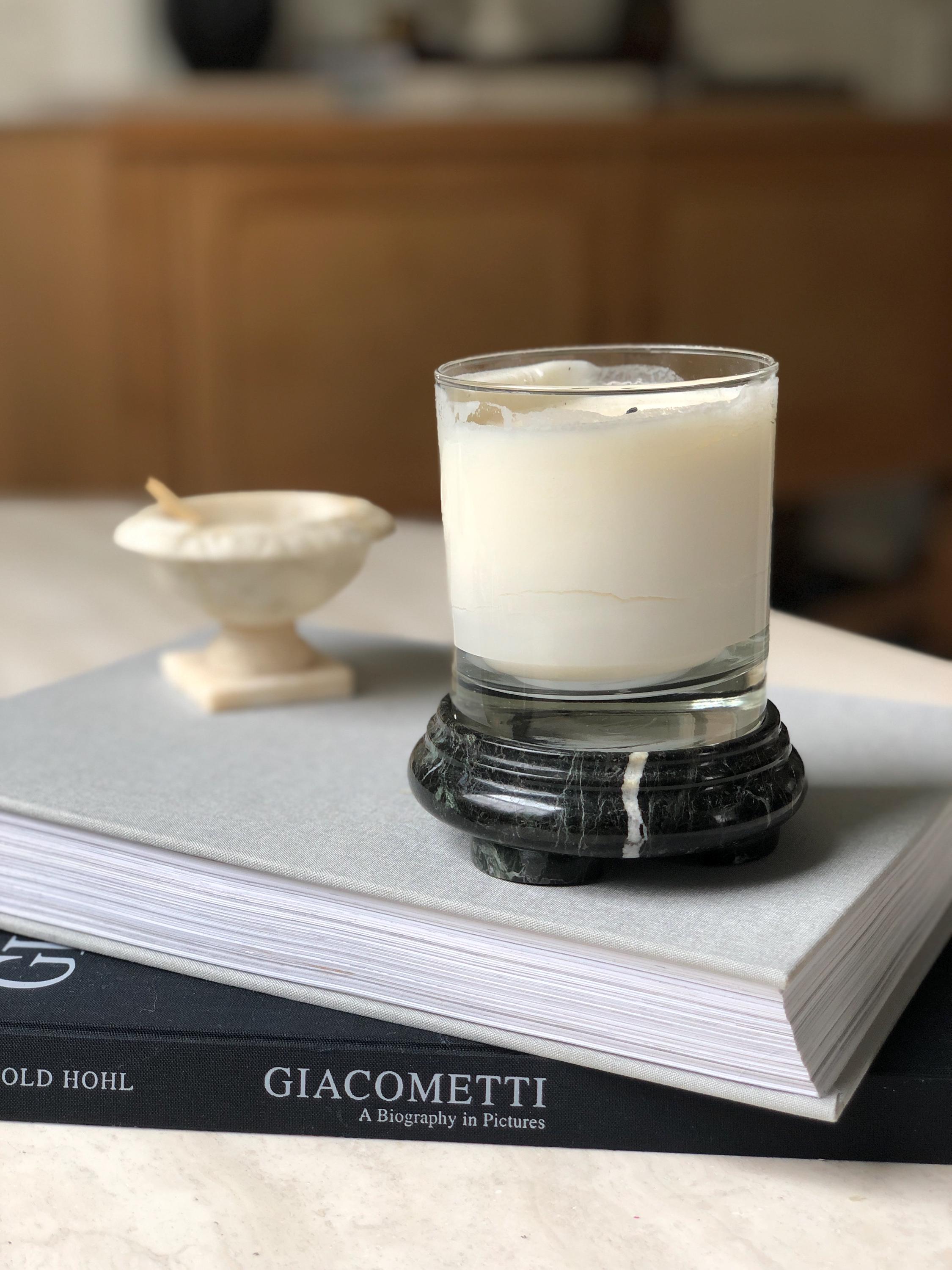 Dark Green Marble Candle Riser | Stand With Three Feet | Dramatic ...