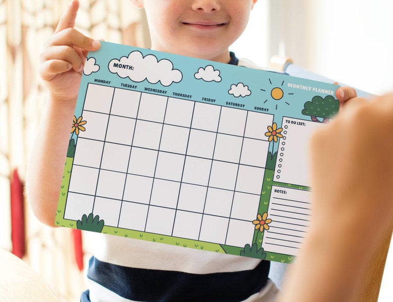 Kids Monthly Planner, Homeschool Planner, Daily Planner,kids Schedule ...