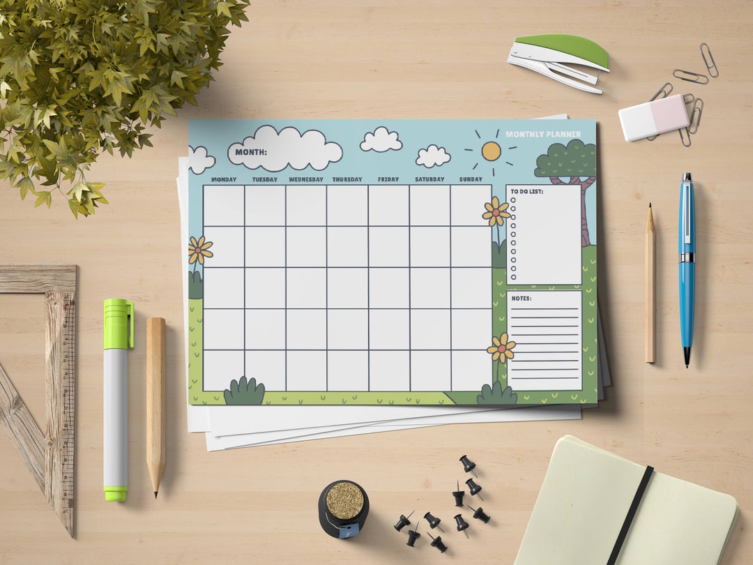 Kids Monthly Planner, Homeschool Planner, Daily Planner,kids Schedule ...