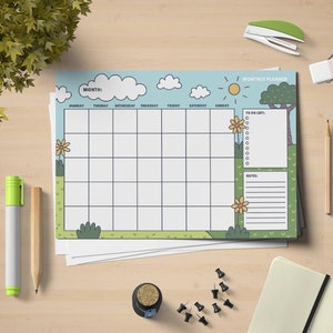 Kids Monthly Planner, Homeschool Planner, Daily Planner,kids Schedule ...