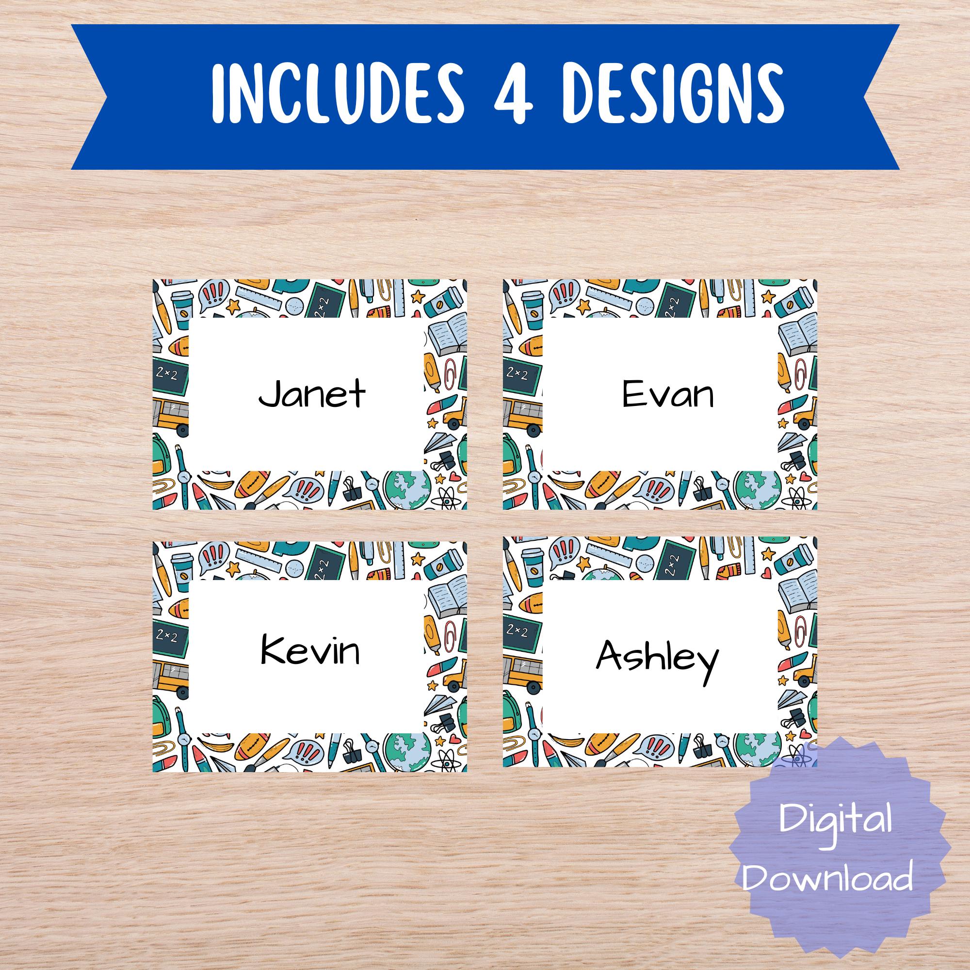 EDITABLE Name Label for School, Printable Classroom Name Tags, School ...